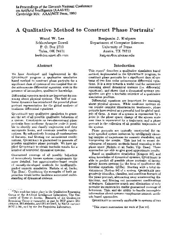(PDF) A qualitative method to construct phase portraits | Benjamin Kuipers - Academia.edu