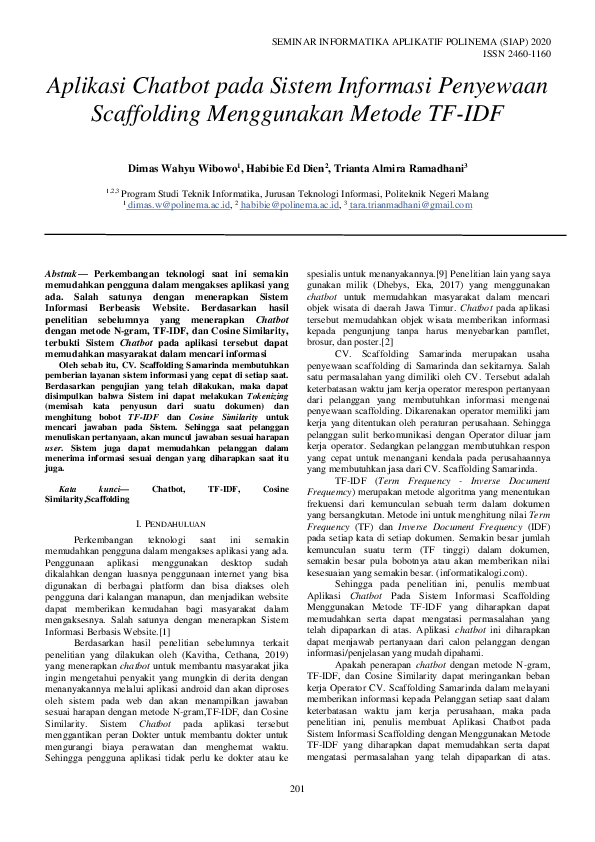 (PDF) Aplikasi Chatbot pada Sistem Informasi Penyewaan Scaffolding ...