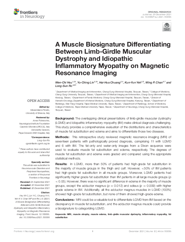 (PDF) A Muscle Biosignature Differentiating Between Limb-Girdle ...