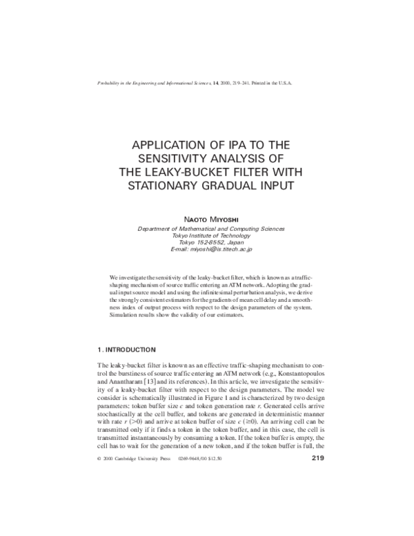 (PDF) Application of Ipa to the Sensitivity Analysis of the Leaky ...
