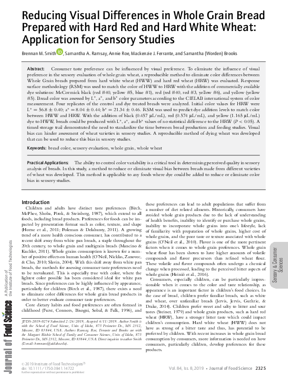 (PDF) Reducing Visual Differences in Whole Grain Bread Prepared with ...