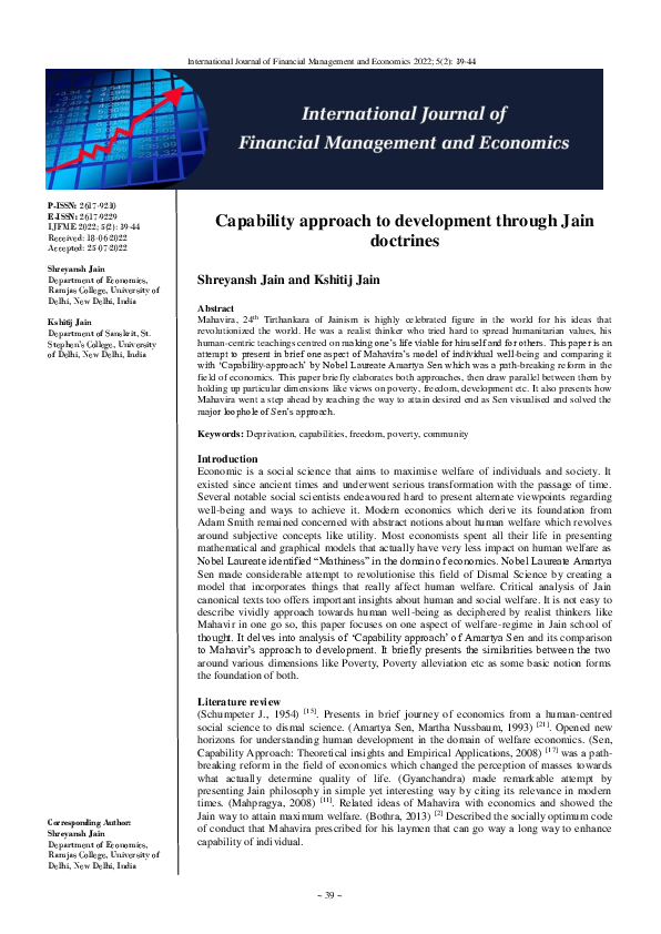 (PDF) Capability approach to development through Jain doctrines