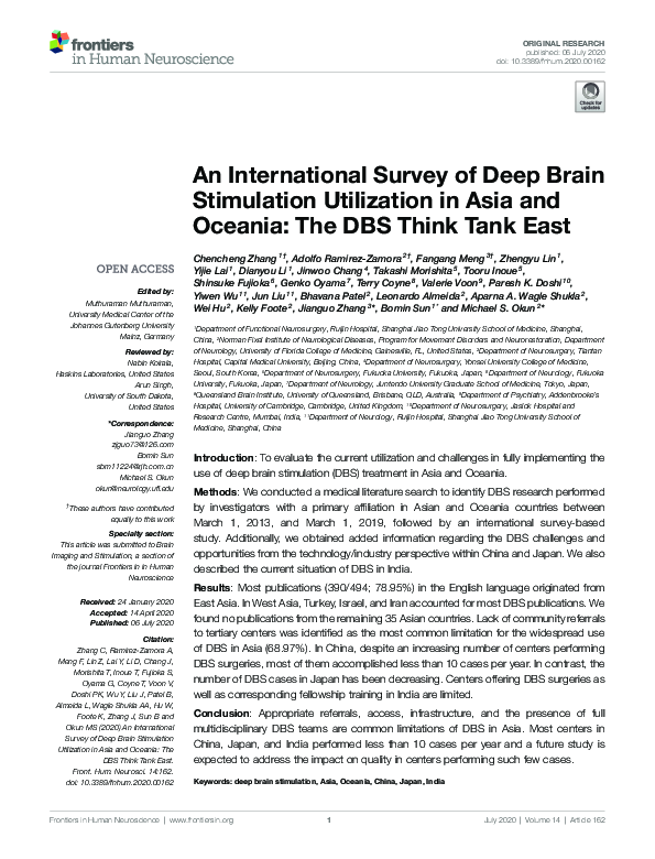 (PDF) An International Survey of Deep Brain Stimulation Utilization in ...