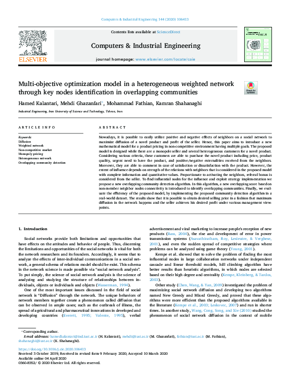 (PDF) Multi-objective optimization model in a heterogeneous weighted network through key nodes ...