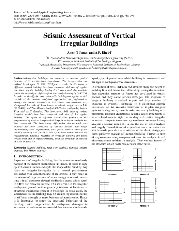 Pdf Seismic Assessment Of Vertical Irregular Buildings 