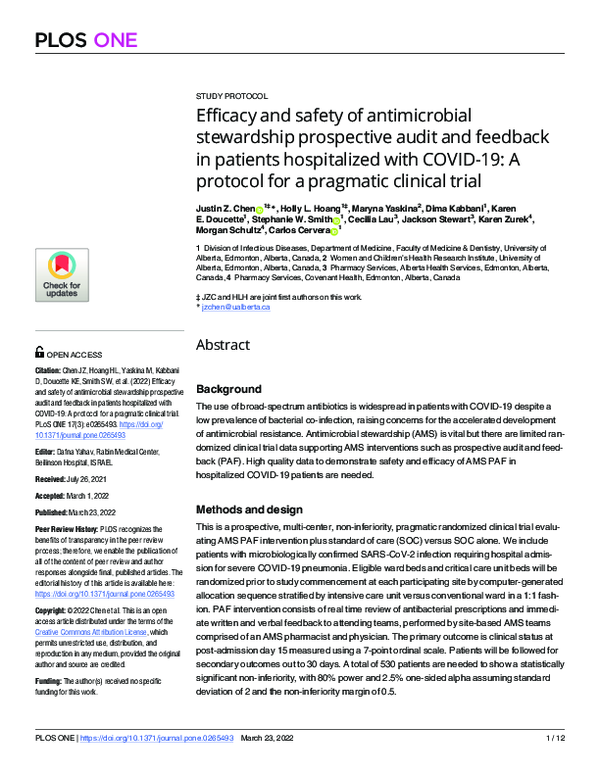 (PDF) Efficacy and safety of antimicrobial stewardship prospective ...