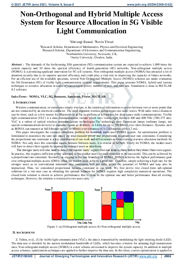 (PDF) Non-Orthogonal and Hybrid Multiple Access System for Resource Allocation in 5G Visible ...