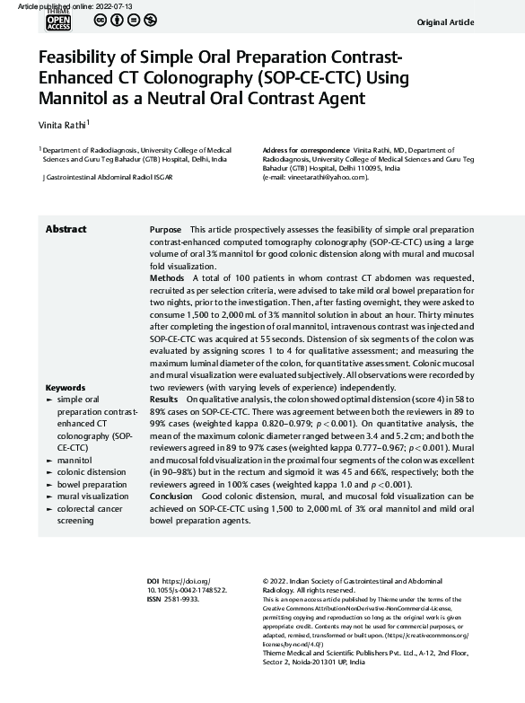 (PDF) Feasibility of Simple Oral Preparation Contrast-Enhanced CT ...