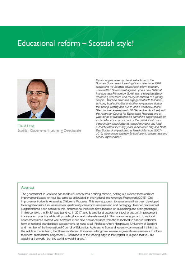 (PDF) Educational reform – Scottish style!