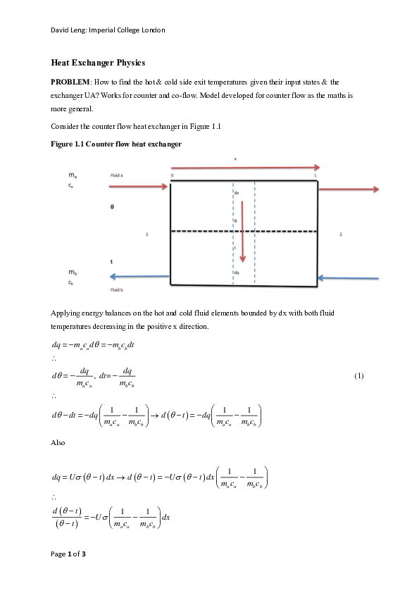 (PDF) Simple heat exchanger model