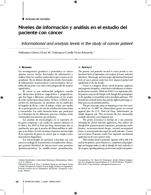 (PDF) Niveles de información y análisis en el estudio del paciente con ...