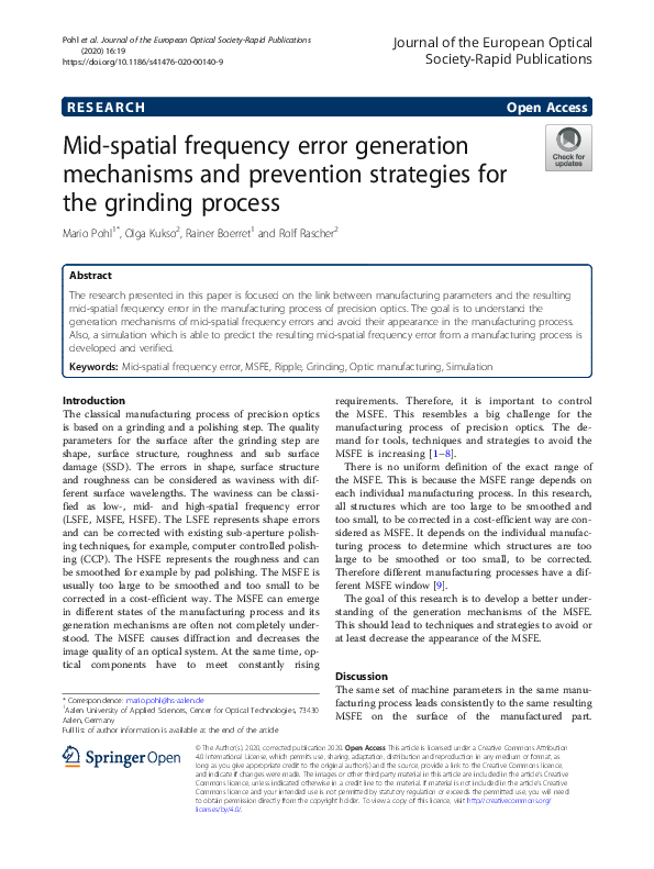 (PDF) Mid-spatial frequency error generation mechanisms and prevention strategies for the ...