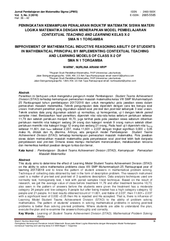 (PDF) Peningkatan Kemampuan Penalaran Induktif Matematik Siswa Materi Logika Matematika dengan ...