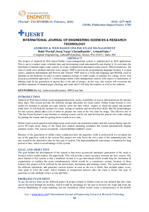 Pdf Ijesrt International Journal Of Engineering Sciences And Research Technology Improved
