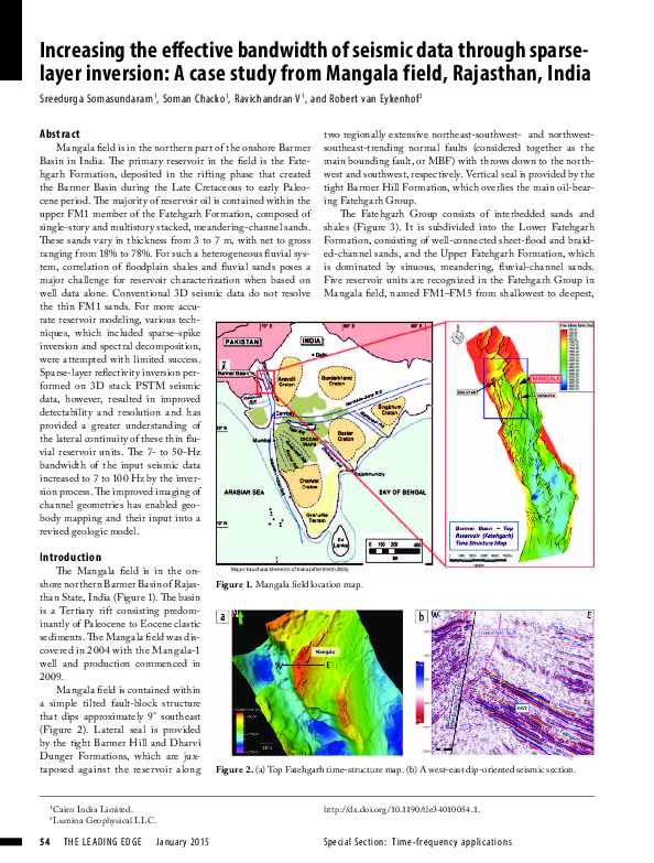 Pdf Increasing The Effective Bandwidth Of Seismic Data Through Sparse Layer Inversion A Case