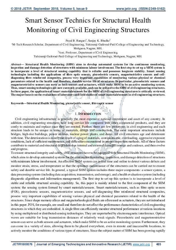 (PDF) Smart Sensor Technics for Structural Health Monitoring of Civil ...