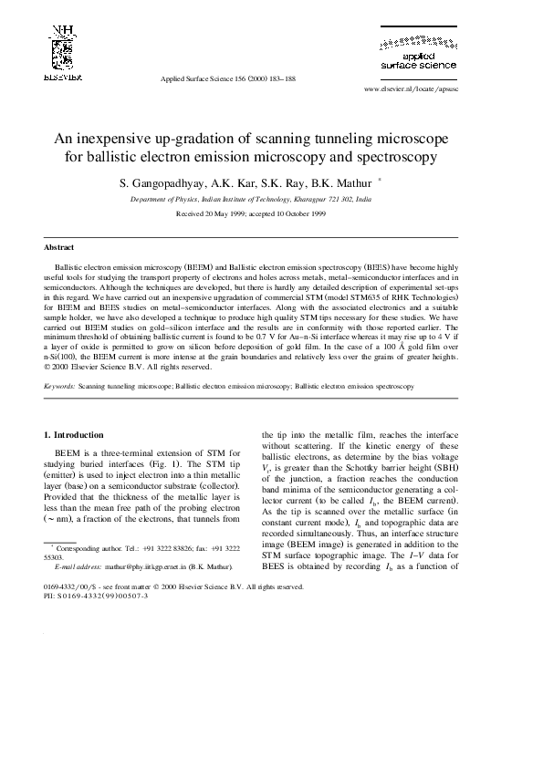 (PDF) An inexpensive up-gradation of scanning tunneling microscope for ...