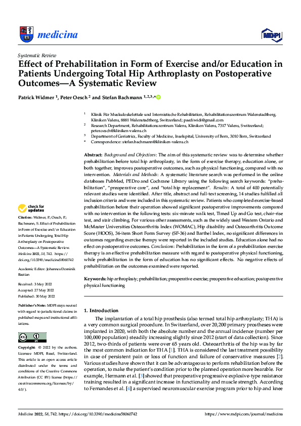 (PDF) Effect of Prehabilitation in Form of Exercise and/or Education in Patients Undergoing ...
