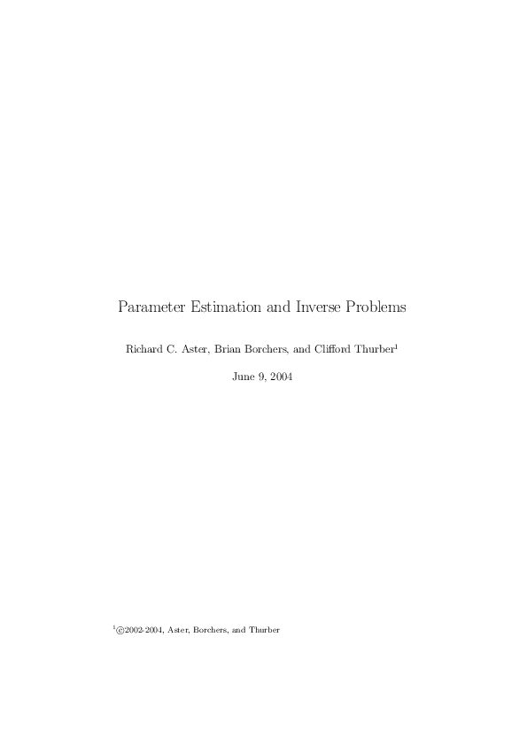 (PDF) Parameter Estimation and Inverse Problems, 3ed , Richard C. Aster