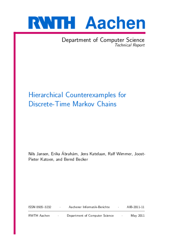 (PDF) Hierarchical Counterexamples for Discrete-Time Markov Chains | B. Becker - Academia.edu