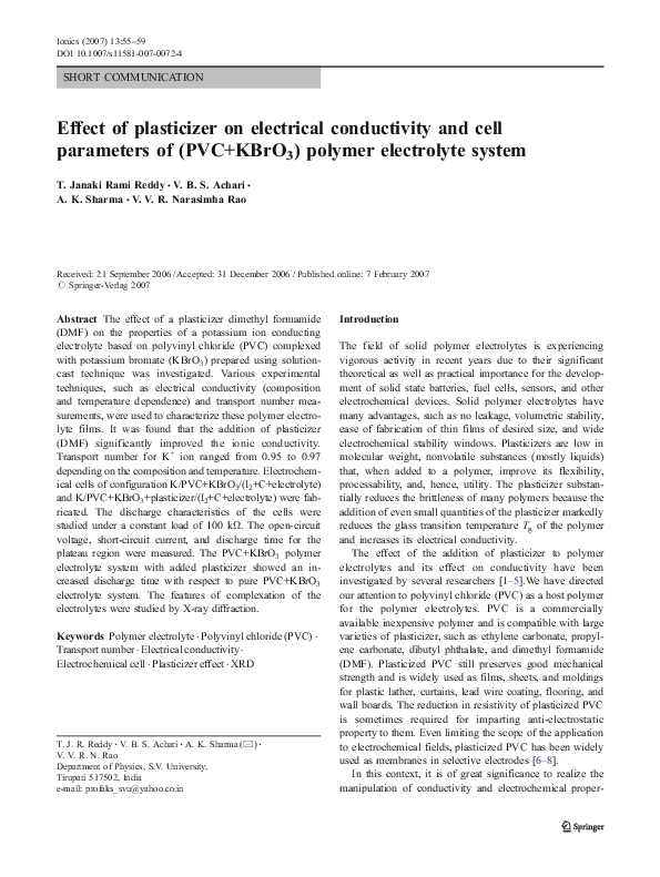 (PDF) Effect of plasticizer on electrical conductivity and cell ...