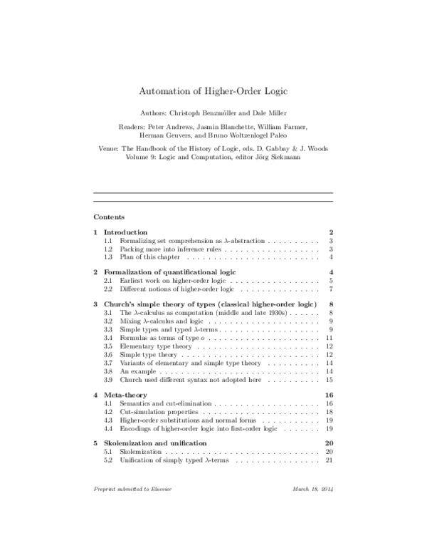 (PDF) Automation of Higher-Order Logic