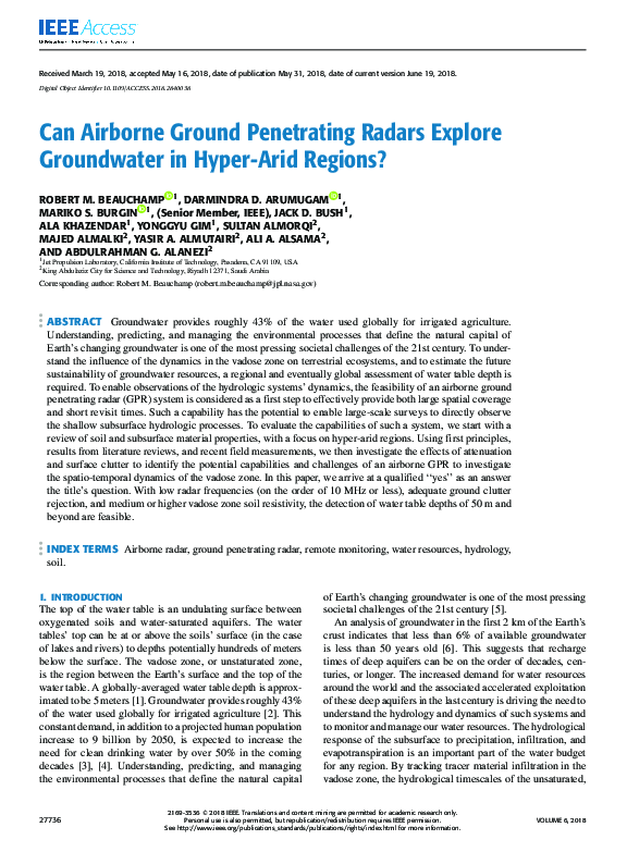 (PDF) Can Airborne Ground Penetrating Radars Explore Groundwater in ...