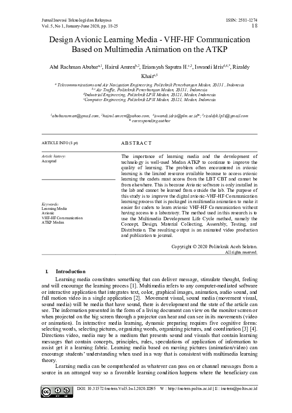 (PDF) Design Avionic Learning Media - VHF-HF Communication Based on ...
