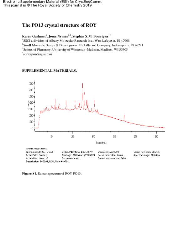 (PDF) The PO13 crystal structure of ROY