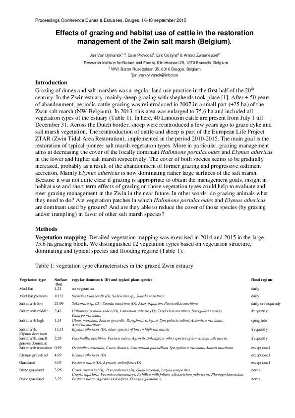 (PDF) Effects of grazing and habitat use of cattle in the restoration ...