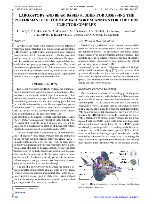 (PDF) Laboratory and Beam Based Studies for Assessing the Performance ...