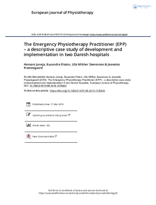 (PDF) The Emergency Physiotherapy Practitioner (EPP) – a descriptive ...