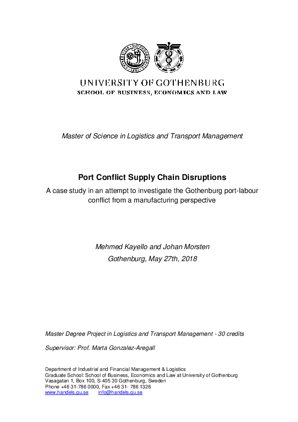 (PDF) Port Conflict Supply Chain Disruptions A case study in an attempt ...