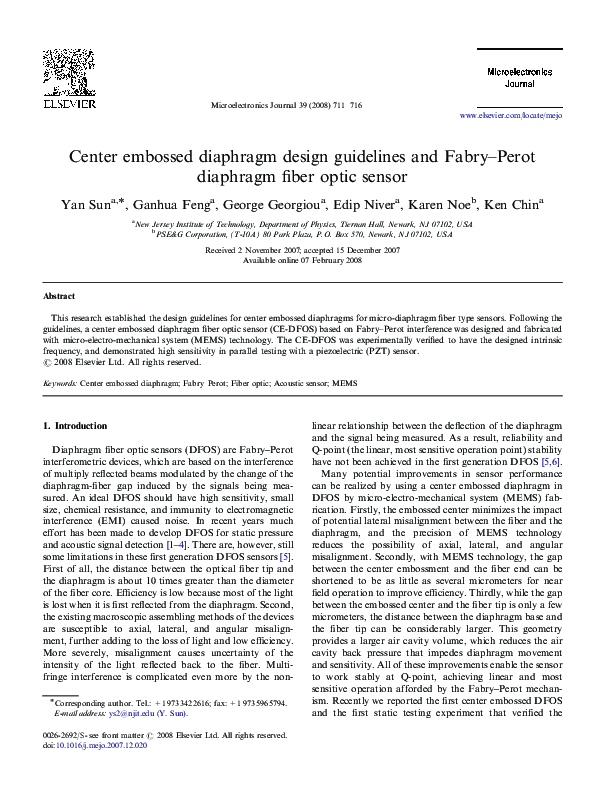 (PDF) Design and Sensitivity of CE-DFOS with MEMS Technology
