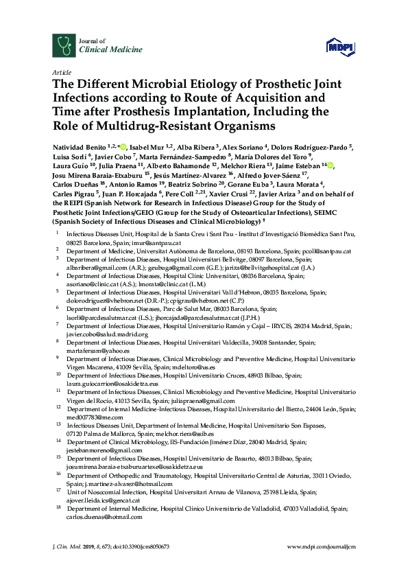 (PDF) The Different Microbial Etiology of Prosthetic Joint Infections ...