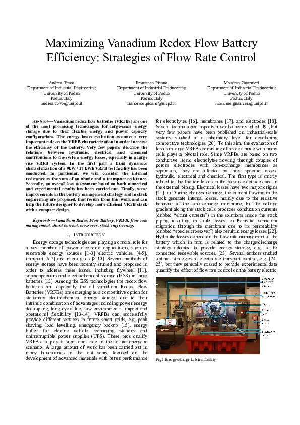 (PDF) Maximizing Vanadium Redox Flow Battery Efficiency: Strategies of ...
