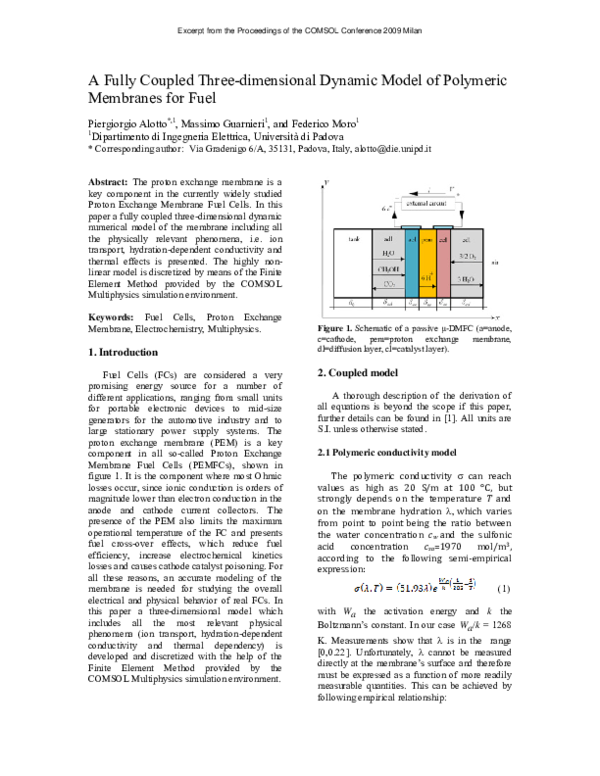 (PDF) A Fully Coupled Three-Dimensional Dynamic Model of Polymeric Membranes for Fuel Cells ...