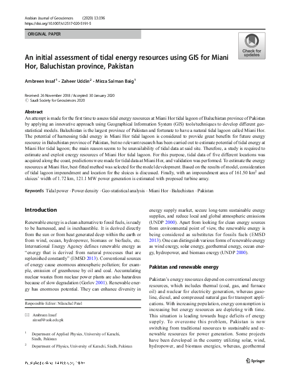 (PDF) An initial assessment of tidal energy resources using GIS for ...