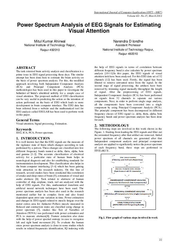 (PDF) Power Spectrum Analysis of EEG Signals for Estimating Visual ...