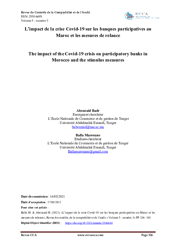 (PDF) L'impact de la crise Covid-19 sur les banques participatives au ...