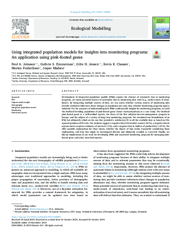 Pdf Using Integrated Population Models For Insights Into Monitoring Programs An Application