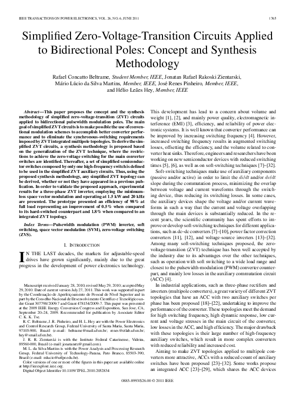 (PDF) Simplified Zero-Voltage-Transition Circuits Applied to Bidirectional Poles: Concept and ...