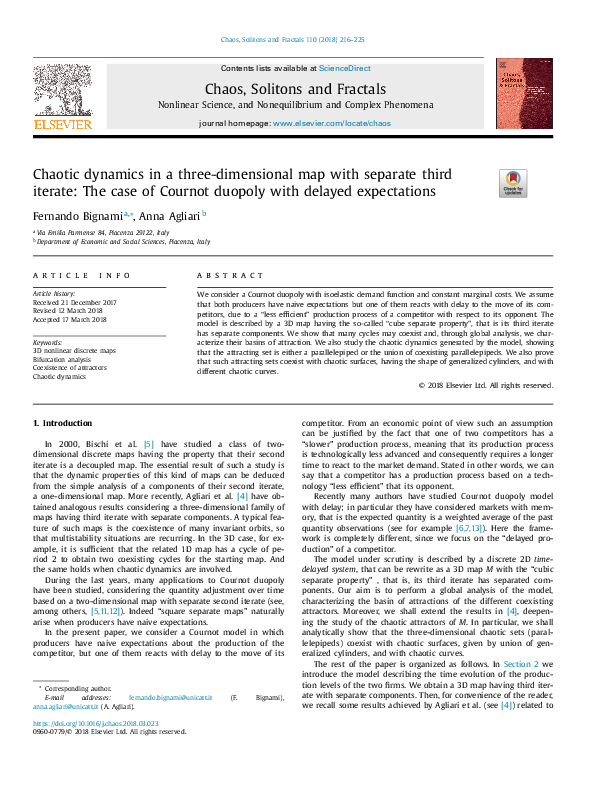 Pdf Chaotic Dynamics In A Three Dimensional Map With Separate Third