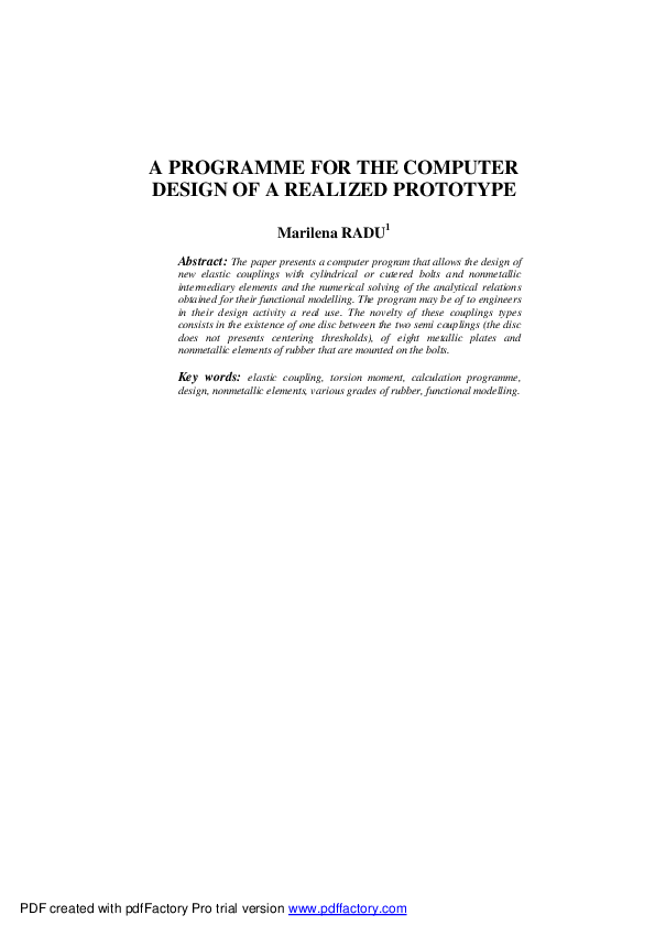(PDF) A Programme for the Computer Design of a Realized Prototype