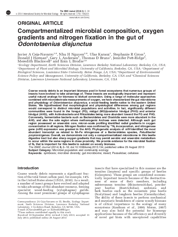 (PDF) Compartmentalized microbial composition, oxygen gradients and ...