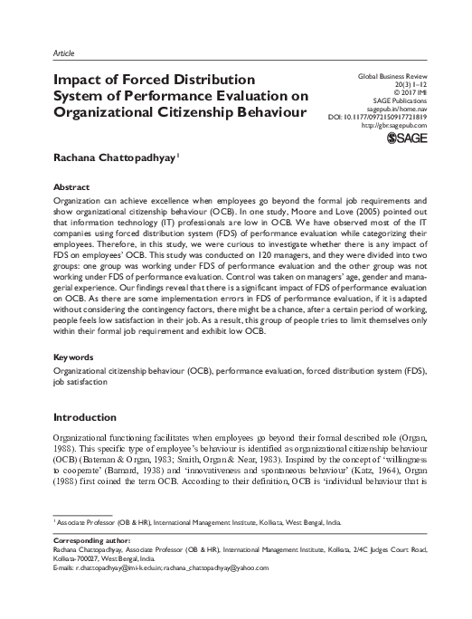 (PDF) Impact of Forced Distribution System of Performance Evaluation on ...