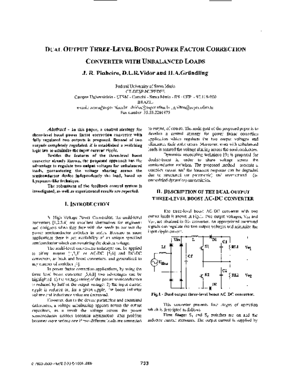 (PDF) Dual output three-level boost power factor correction converter with unbalanced loads