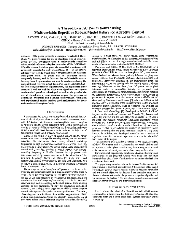 (PDF) A three-phase AC power source using multivariable repetitive robust model reference ...