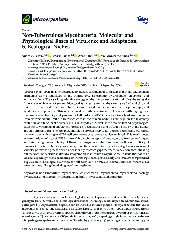 (PDF) Non-Tuberculous Mycobacteria: Molecular and Physiological Bases of Virulence and ...