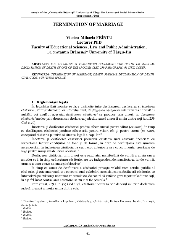 (PDF) TERMINATION OF MARRIAGE